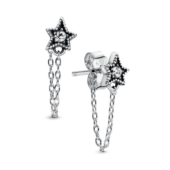 Pandora | Jewelry | Pandora Celestial Stars Dangling Stud Cz Earrings ...